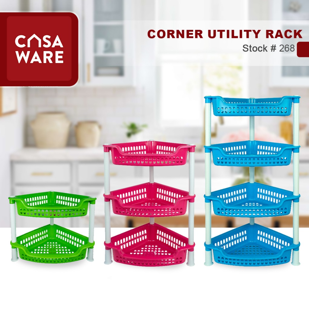 Multi Purpose Plastic Corner Rack / Utility Rack 2 , 3, 4 Layer ...
