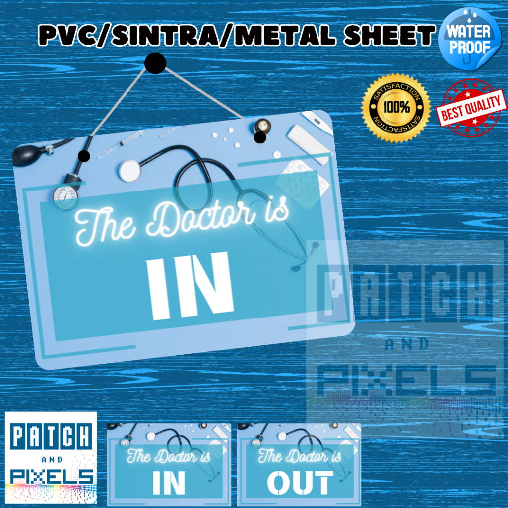 The Doctor is In/Out Sign Door Hang (5 x 7 inches) Non-Fade Waterproof ...