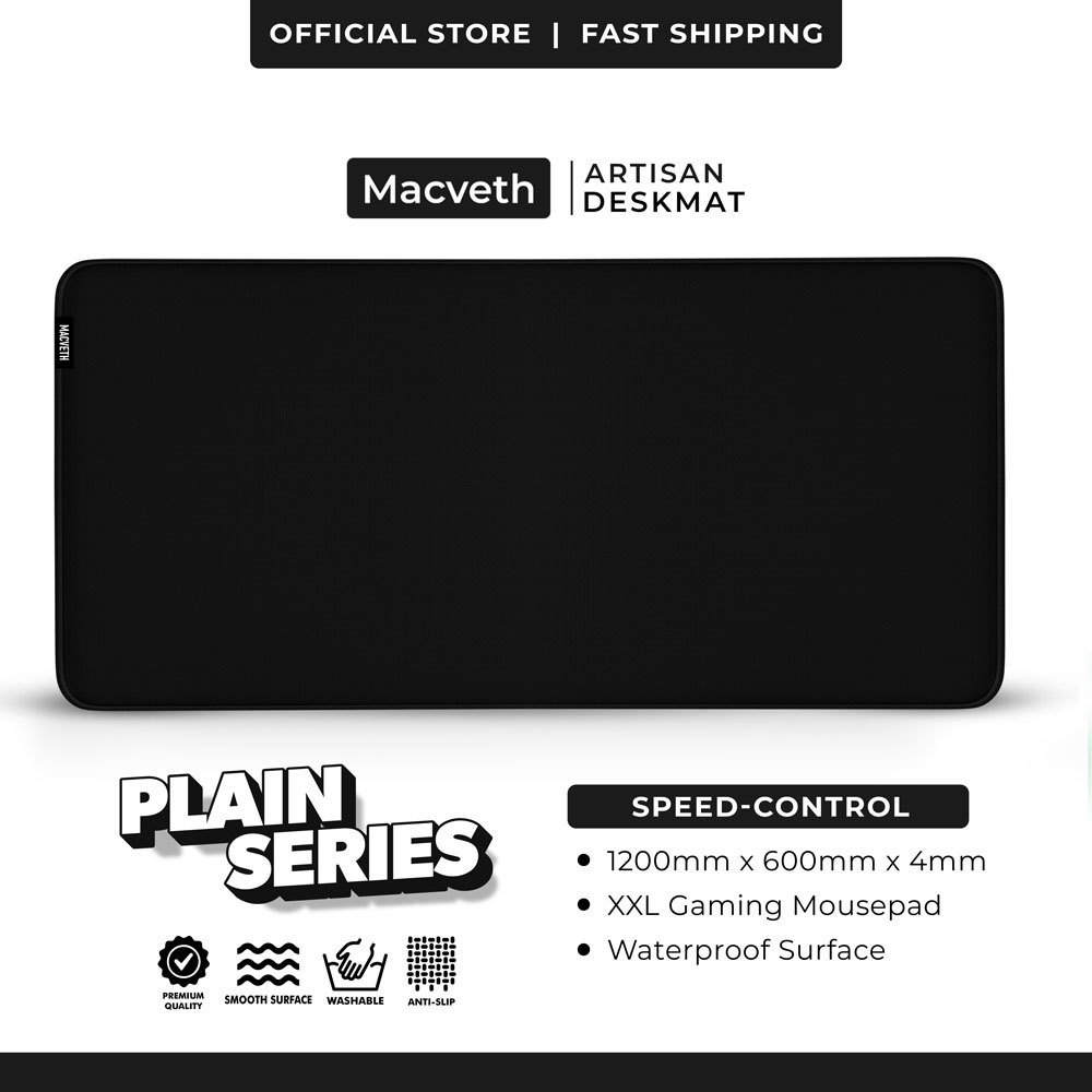 Macveth Artisan Deskmat | Black 5XL Gaming Extended Mousepad ...