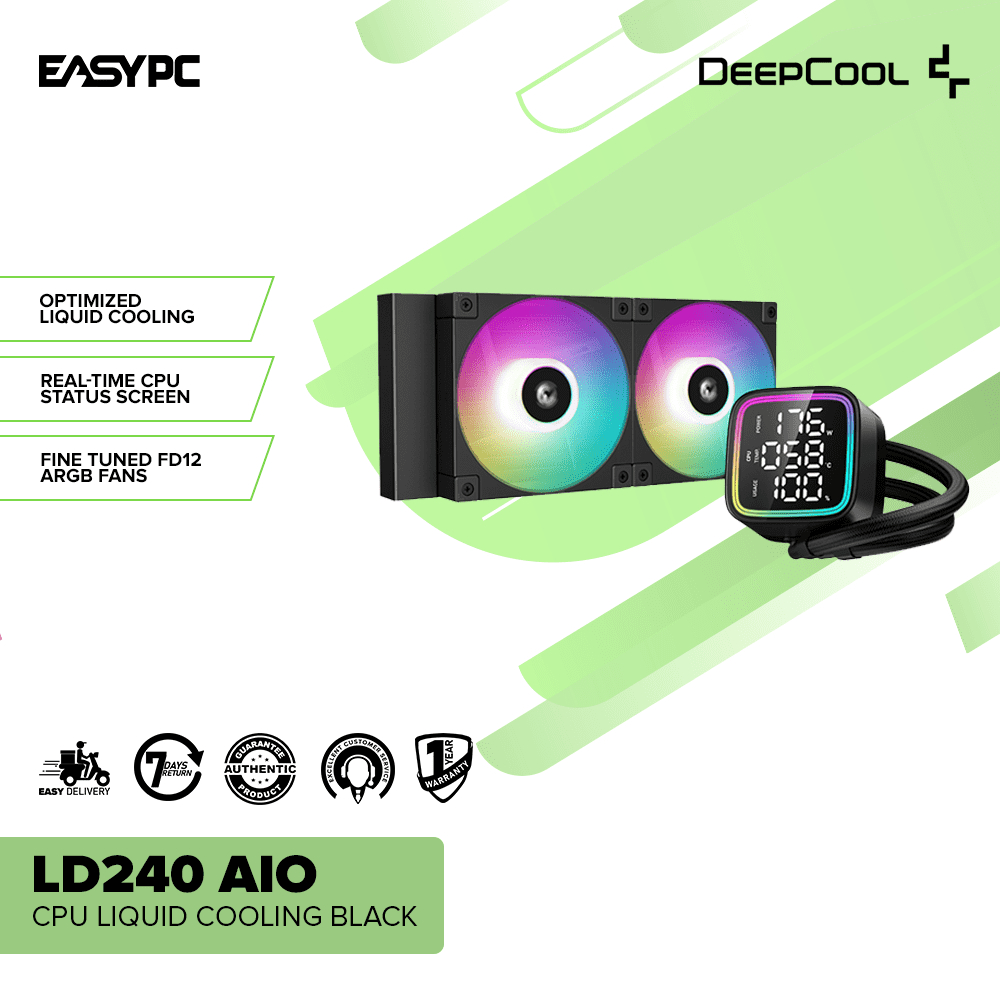 EasyPC| Deepcool LD240/ LD360 AIO cpu liquid cooling| Black | Shopee Malaysia