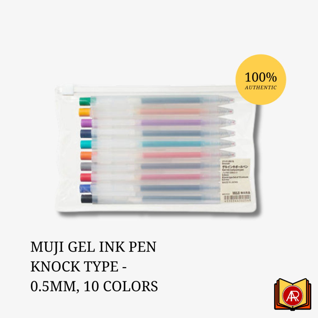 Muji Gel Ink Pen Knock Type Set of 10 Colors (0.5mm) | Shopee Malaysia