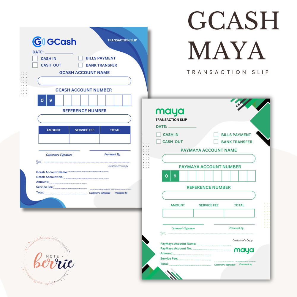 A6 Gcash Maya Transaction Slip Pad Cash-In Cash-out form | Shopee Malaysia