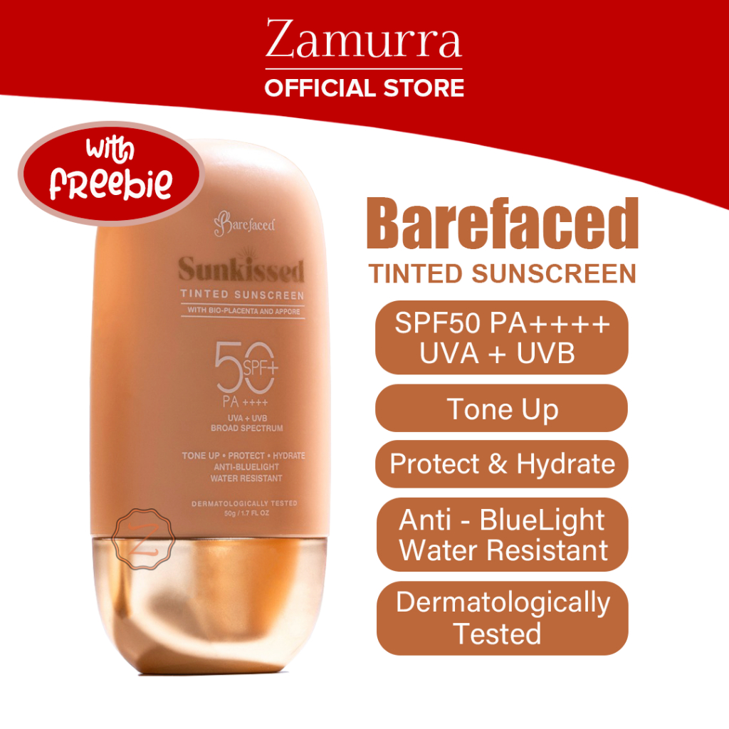 Barefaced Tinted Sunscreen 50g Sunkissed Illuminating SPF50+ Bio ...