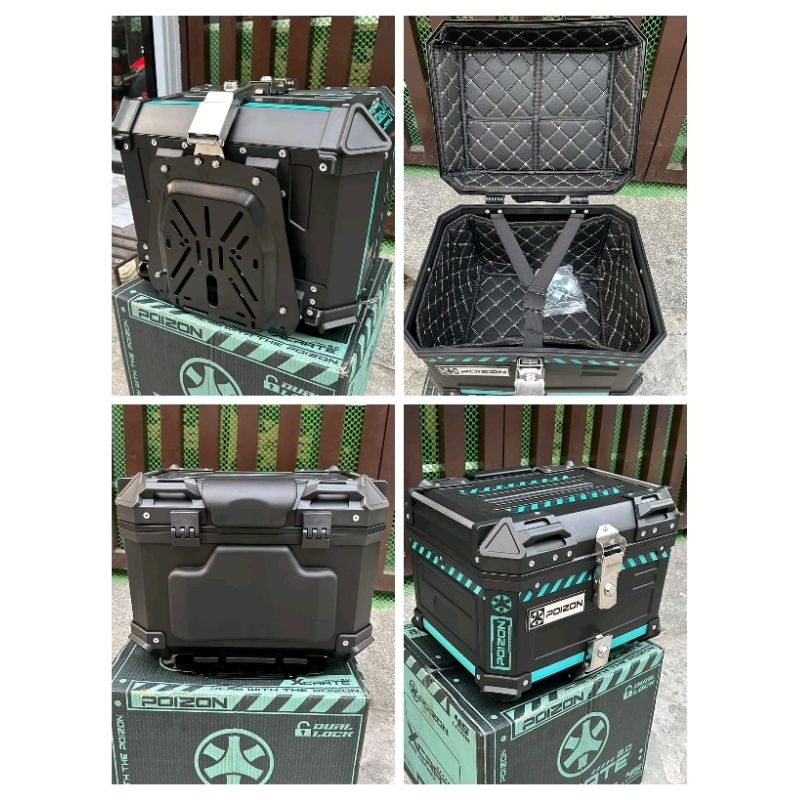 POIZON V2 45Liters Xcrate ABS PLASTIC TOP Box Single/Dual Lock with ...