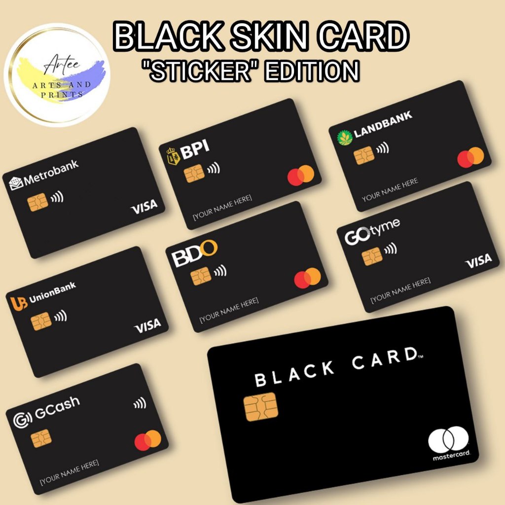 BLACK SKIN CARD EDITION STICKERS for DEBIT/CREDIT CARD | Shopee Malaysia