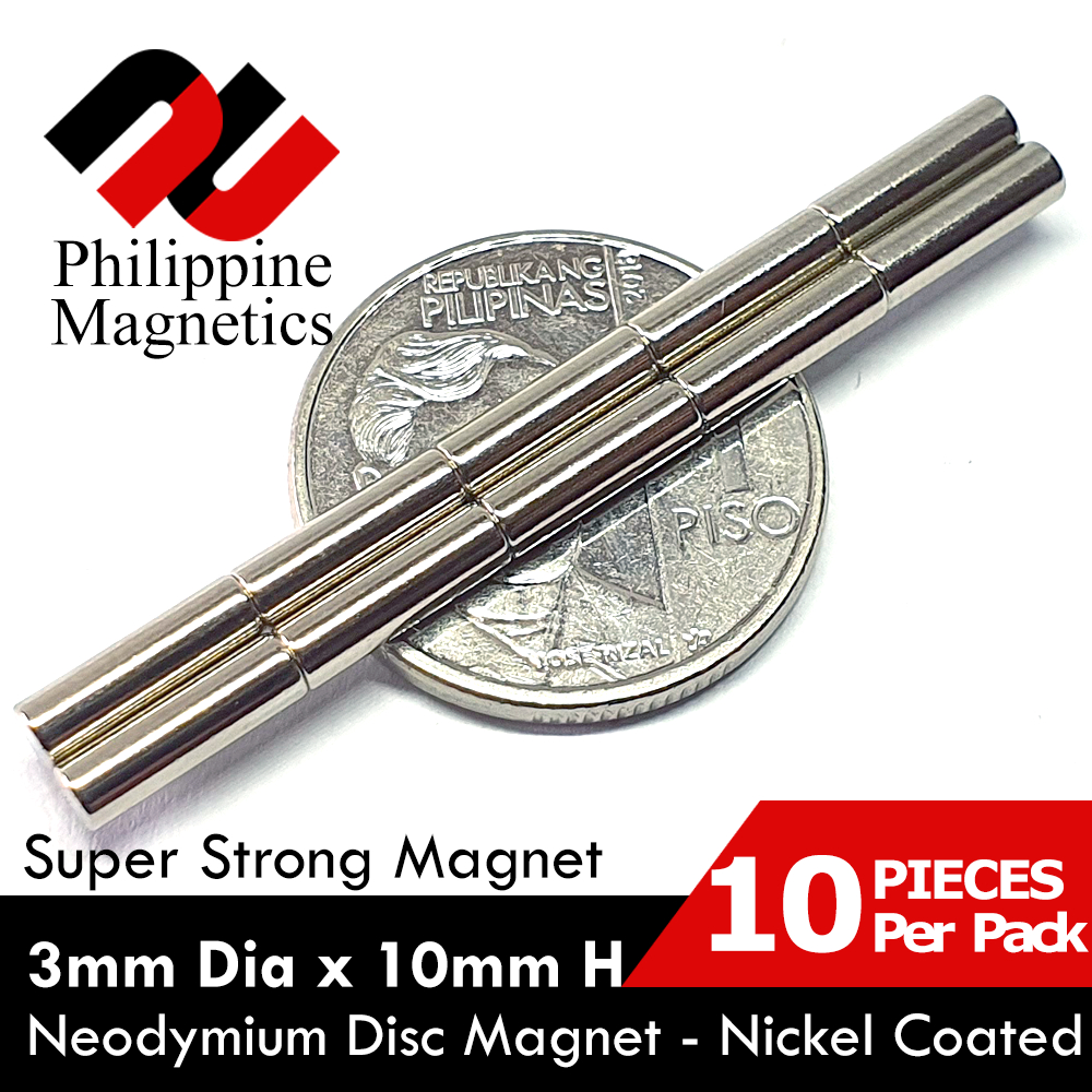 Per set 3mm Diameter x 10mm Thick Super Strong Neodymium Magnet. Ndfeb ...