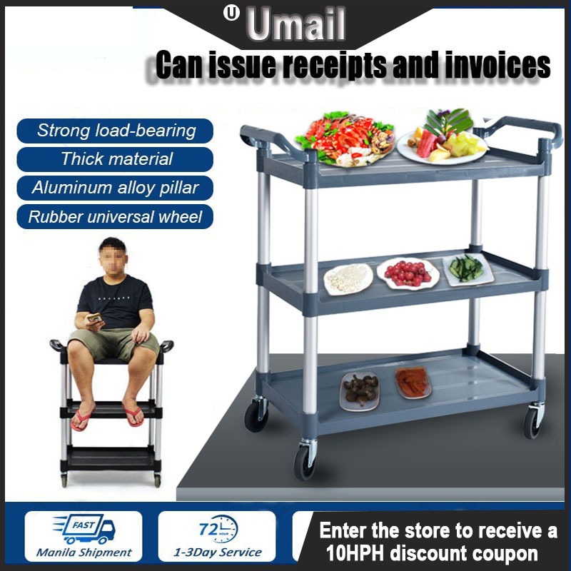 Utility Cart Trolley Food service large kitchen trolley organizer 3 ...