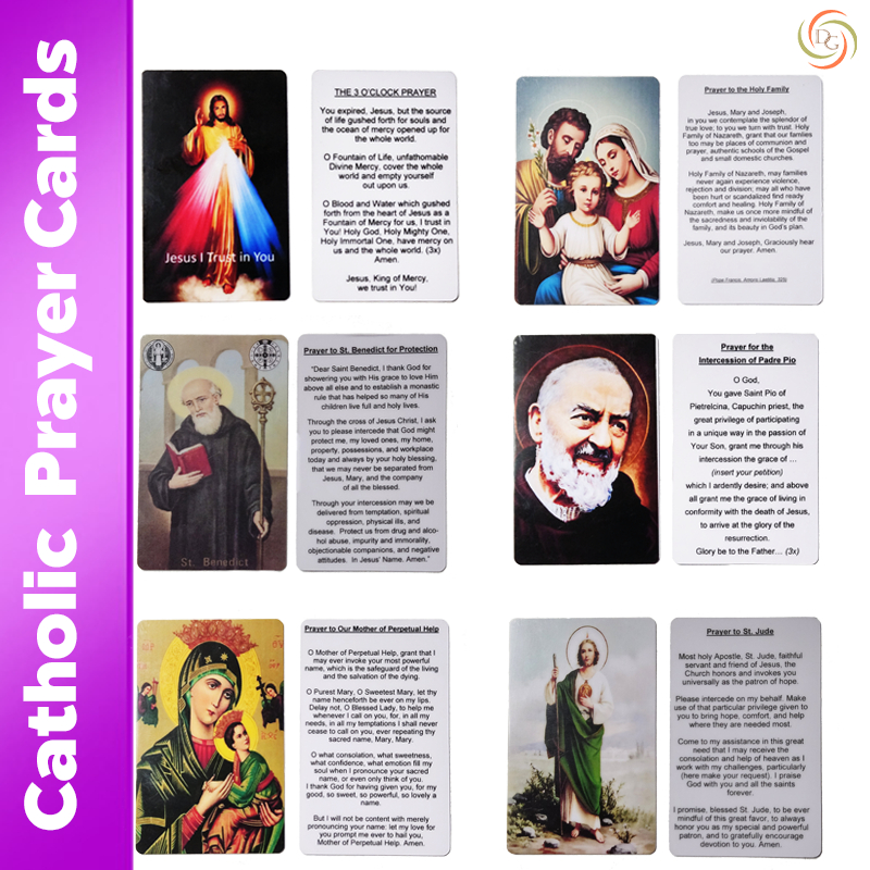 Catholic Prayer Cards Assorted (PVC Material) (Pocket Size) | Shopee ...