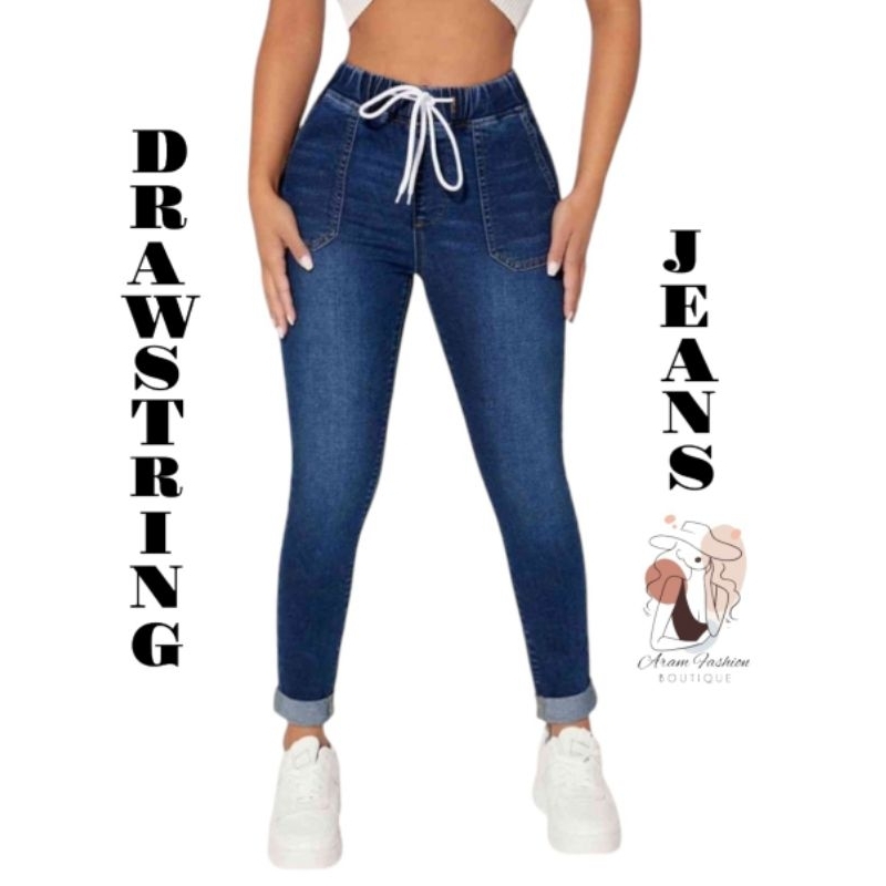 GARTERIZED JEANS | DRAWSTRING PRELOVED ( NEW ARRIVAL ) | Shopee Malaysia