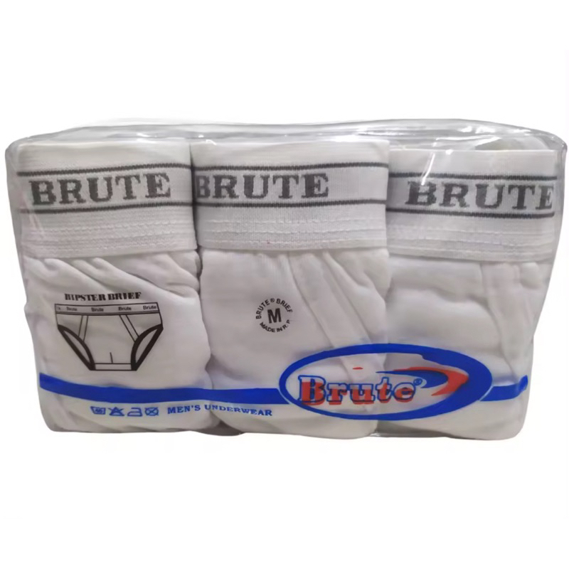 BRUTE BRIEF FOR MEN'S 3in1 (3pcs per pack) white | Shopee Malaysia