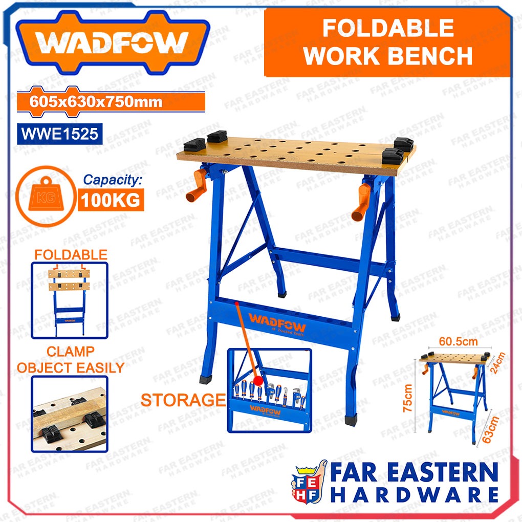 WADFOW Foldable Work Bench Portable Folding Clamping Workbench 100kg ...