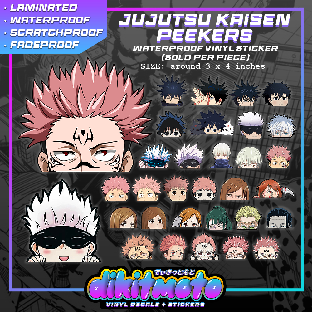 [dikitmoto] Jujutsu Kaisen Peeker Peeking Waterproof Vinyl Sticker ...