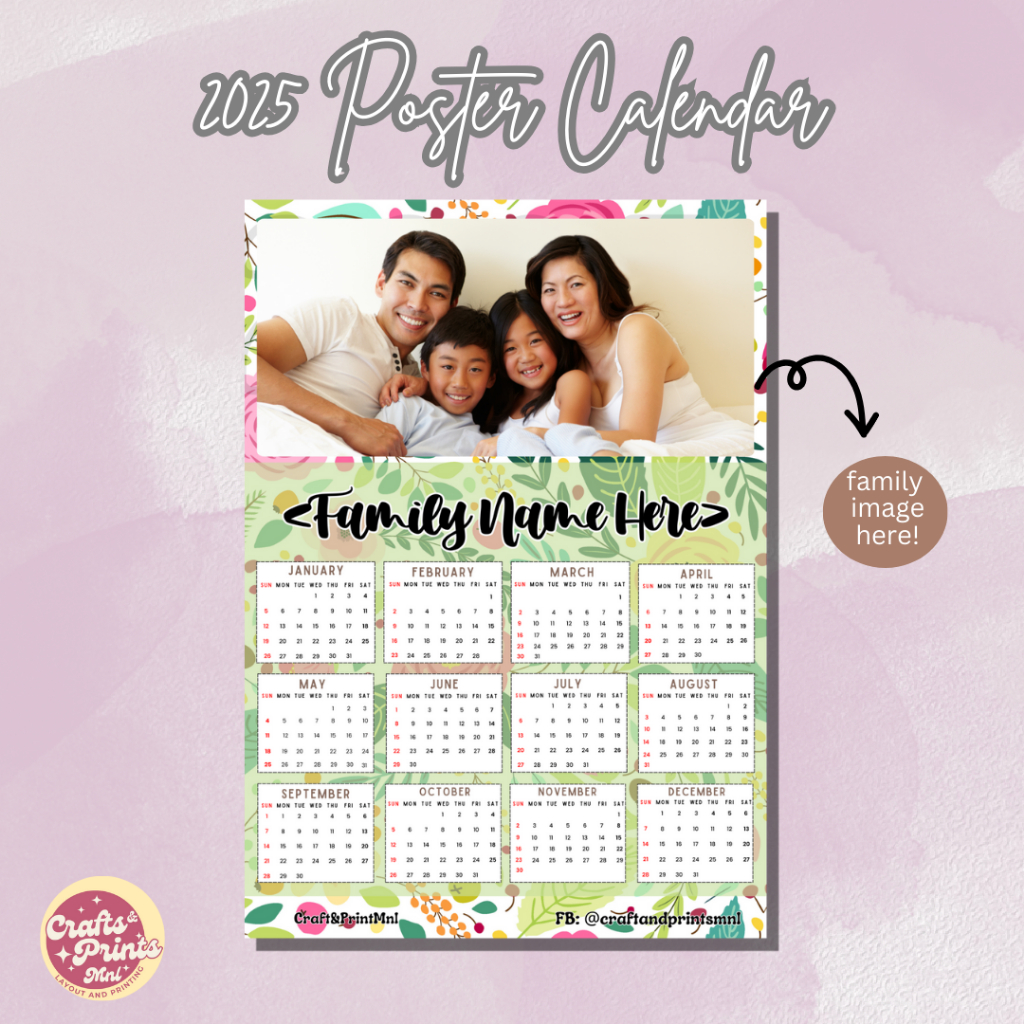 Customized Poster Calendar | A4 size | Shopee Malaysia