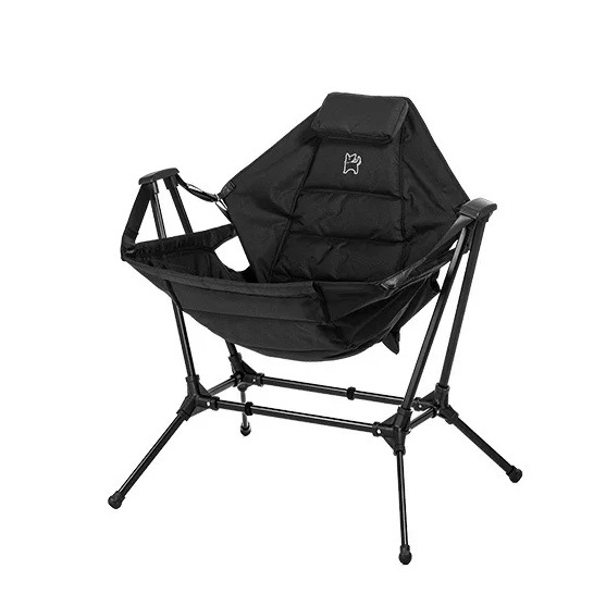BLACKDOG Folding Black Rocking Chair Swing Chair with Pillow Attachable ...