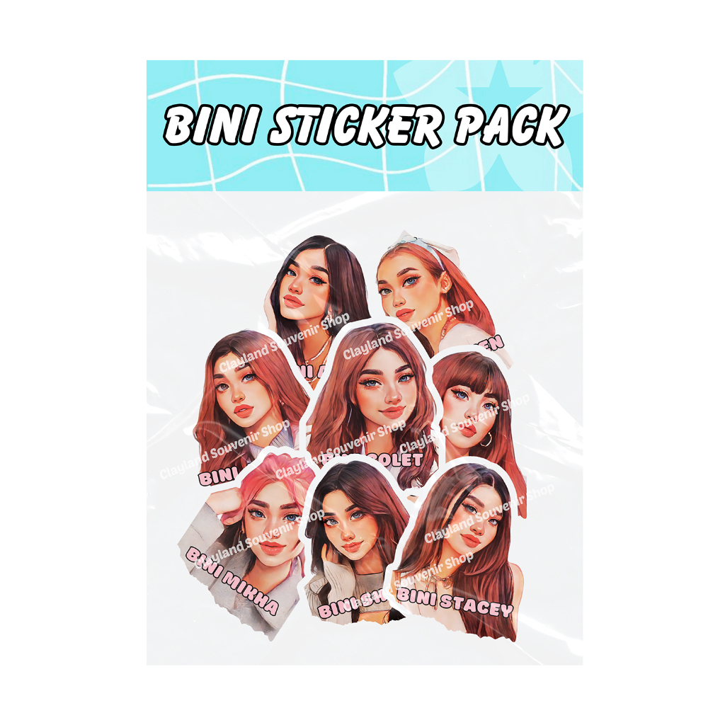 BINI Stickers Pack Glossy Colet Mikha Aiah Sheena Gwen Stacey Jhoanna ...