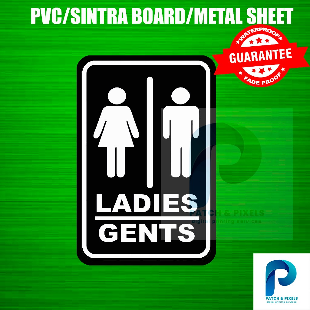 Restroom Signage Laminated/PVC/Sticker Waterproof Fadeproof 8 x 10 ...