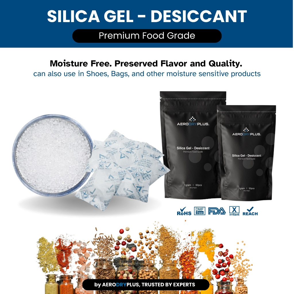 FDA Silica Gel Desiccant for Food, Leather, Bags, Shoes Absorb moisture ...