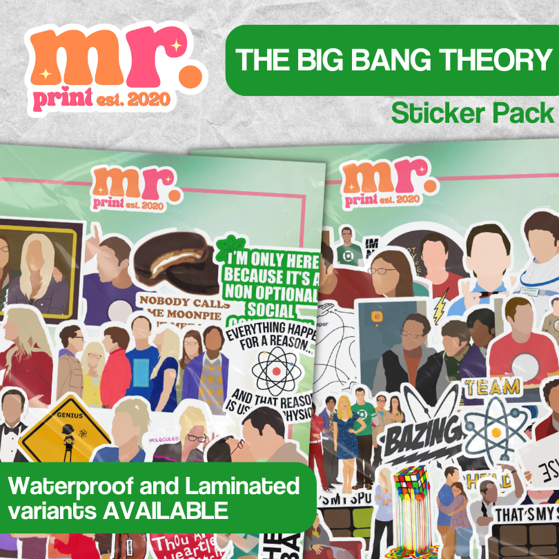 50 PCS| BIG BANG THEORY STICKERS SHELDON COOPER PHYSICS LAPTOP LUGGAGE ...