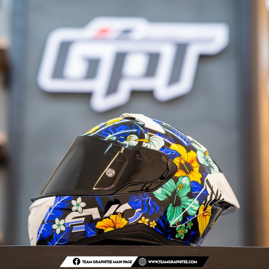 EVO XT-300 FLORA Full Face Dual Visor Helmet Motorcycle With Free Clear ...