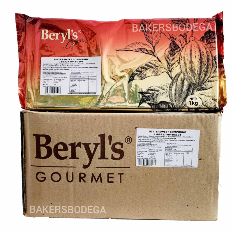 BERYLS BITTERSWEET CHOCOLATE COMPOUND BAKING BAR 1KG | Shopee Malaysia
