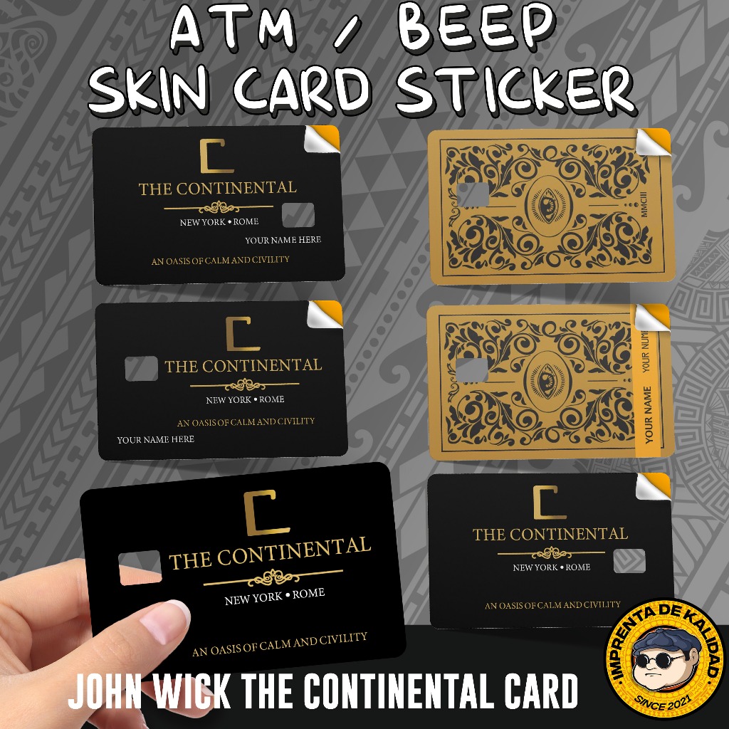 John Wick The Continental Skin Card Sticker Vinyl Debit/ATM/beep card ...