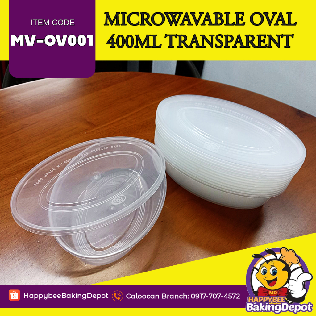 MICROWAVABLE OVAL CONTAINER 400ML - PER 10PCS | Shopee Malaysia