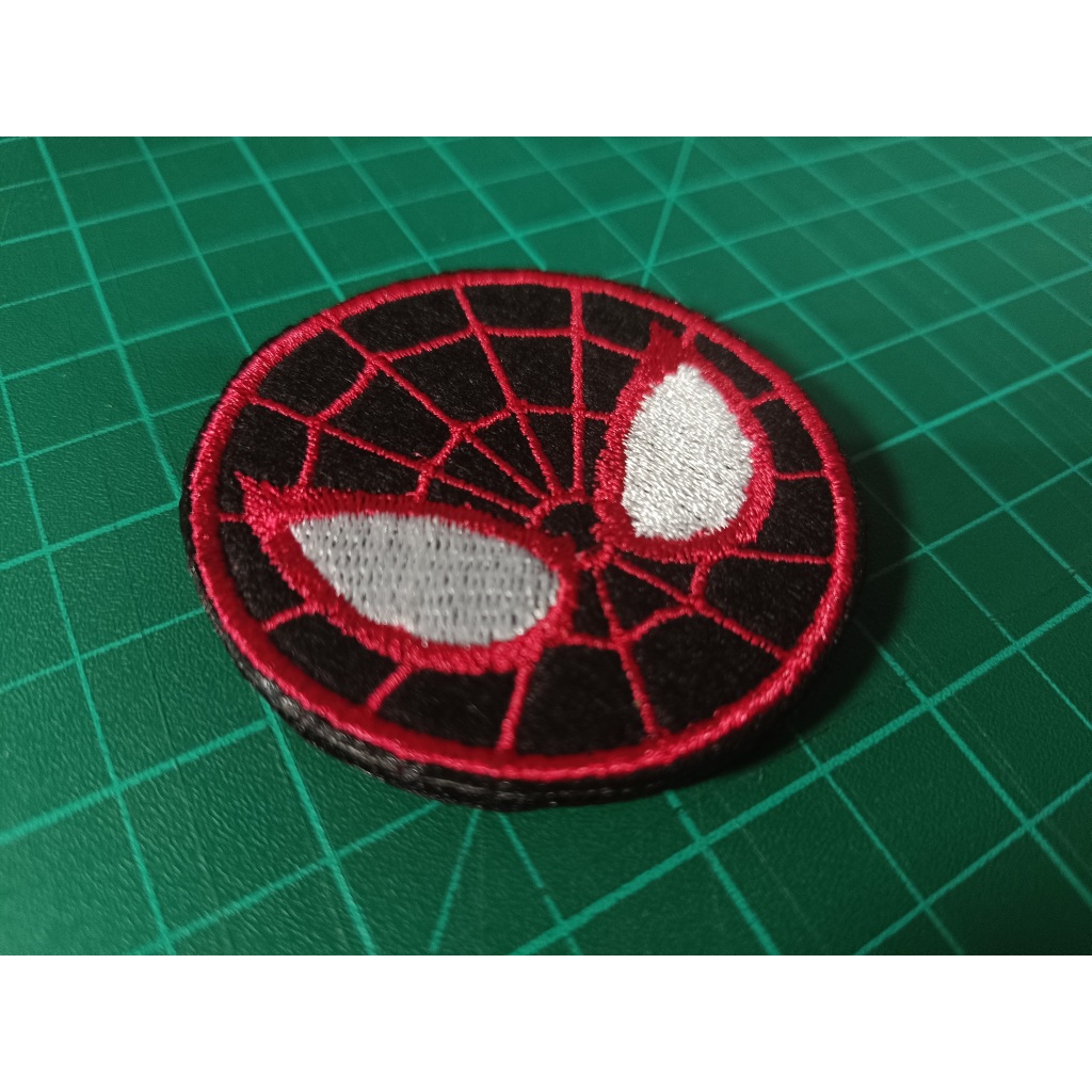 Marvel_Spiderman_Face_Miles_Morales_Logo_Velcro_Embroidery_Patch ...