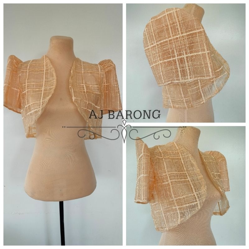 Modern filipiniana bolero full lace beige | Shopee Malaysia