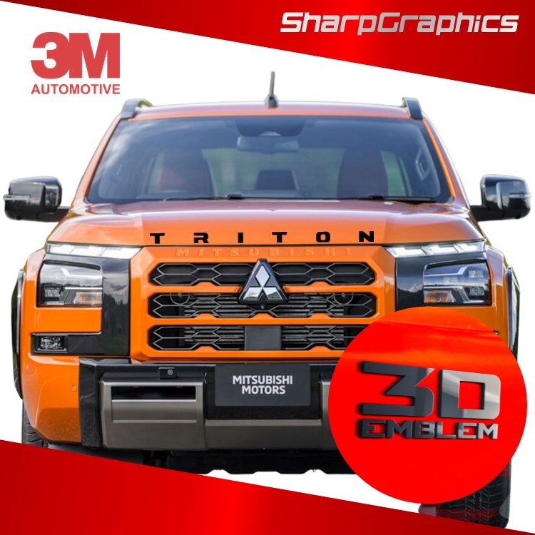 Mitsubishi NEW TRITON Strada Matte Glossy 3D Hood Emblem Set | Shopee ...