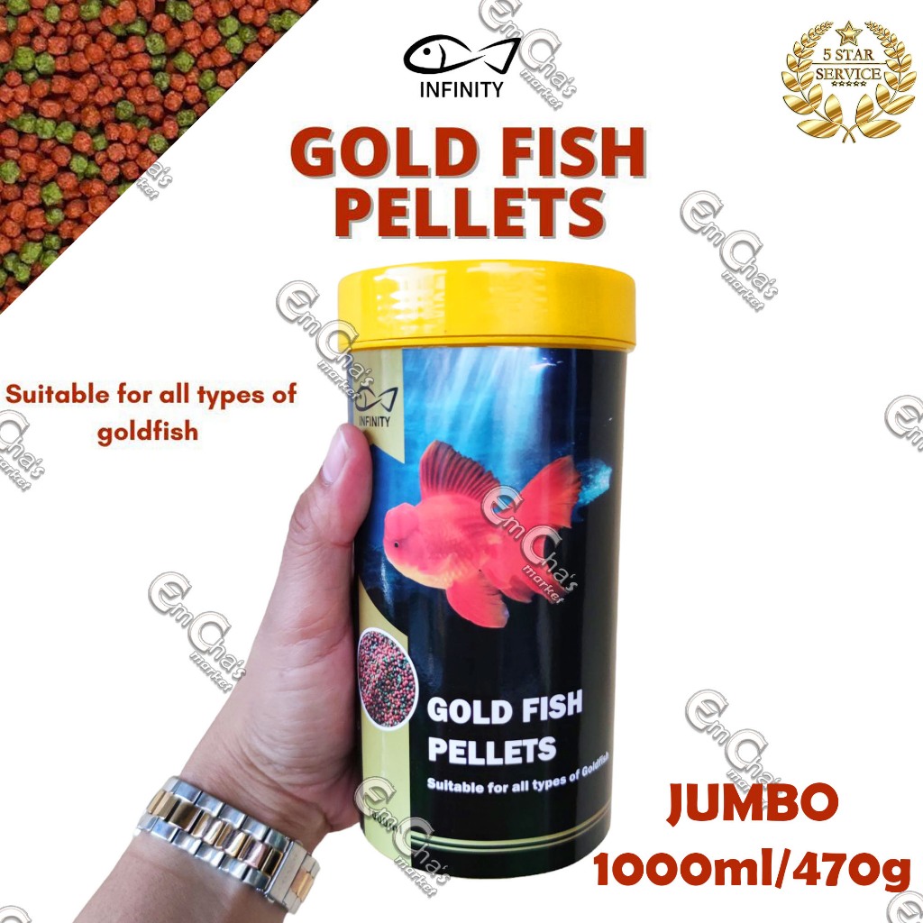 INFINITY Goldfish PELLETS (1000ml JUMBO) GoldFish Food Ranchu Oranda ...