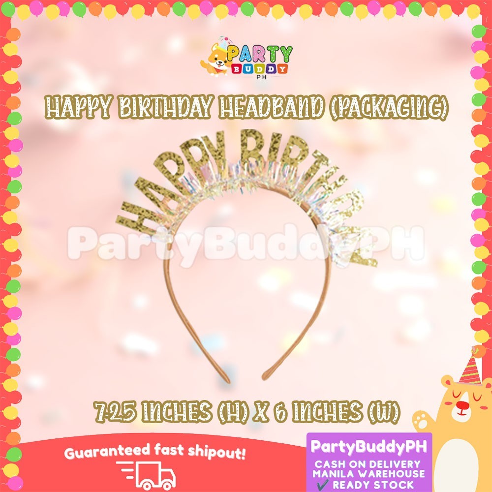 Happy Birthday Girl Glitter Headband Princess Crown Tiara Birthday Head ...