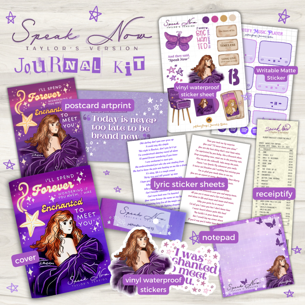 Taylor Swift Speak Now TV Journal Kit by CheeryJournals for your basic ...