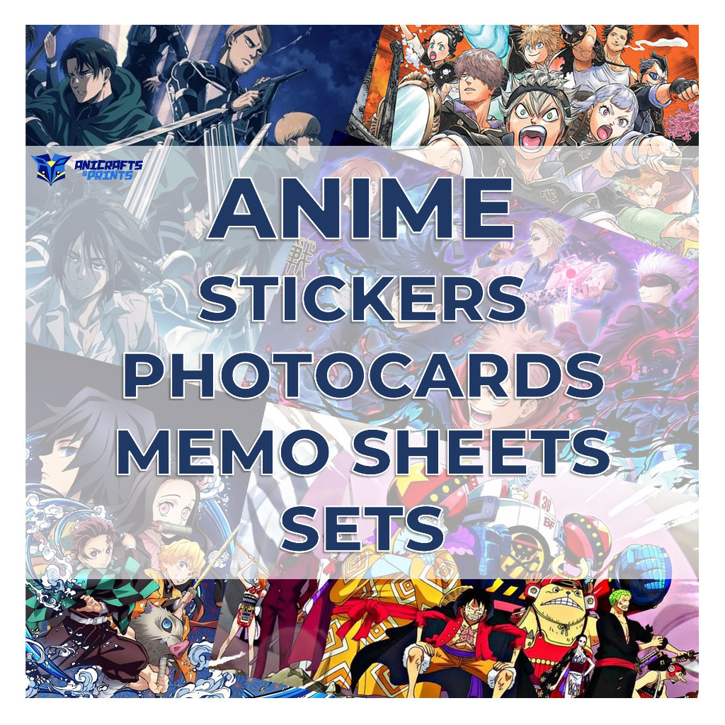 Anime Sticker, Photocard, & Memo Sheets Sets One Piece, Jujutsu Kaisen ...