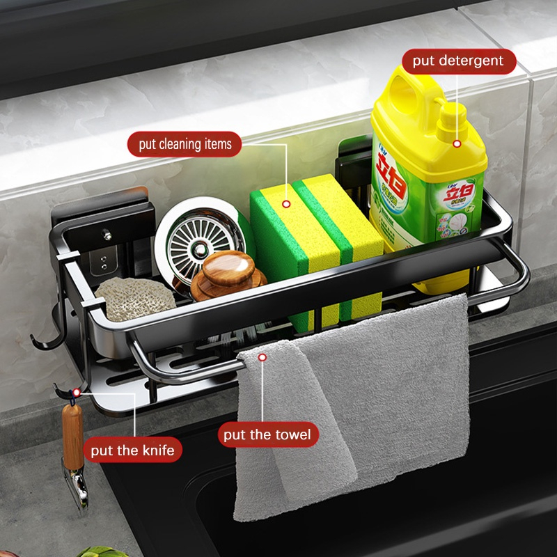 Sponge Holder Kitchen Bathroom Sink Tidy Organizer Rack Soap Holder ...