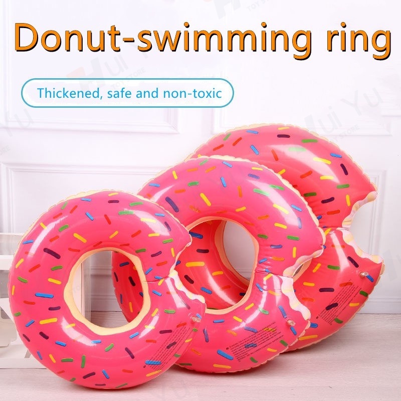 Kids Inflatable Swimming Floater Donut Swim Ring 70/80cm Outdoor Adult ...
