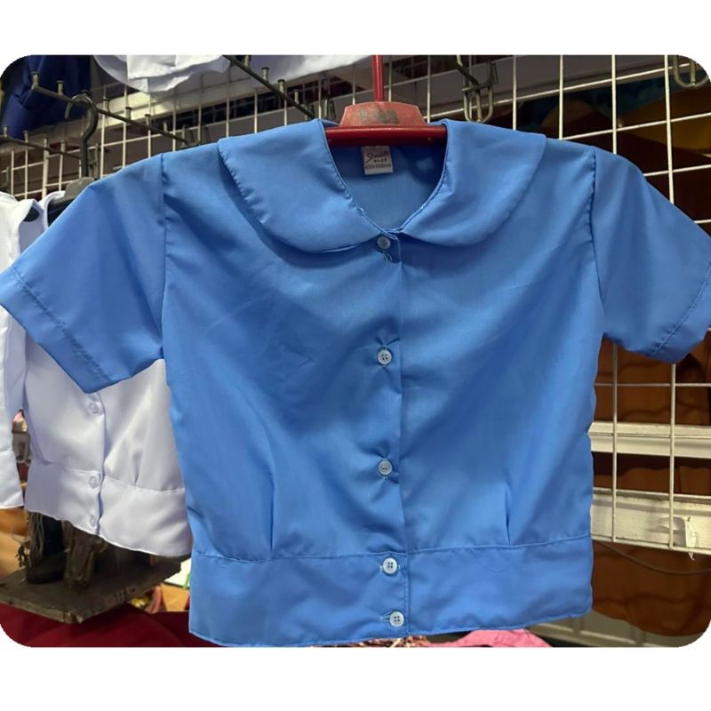 school uniform sky blue baby collar with Polo tetoron And P.E Jogging ...