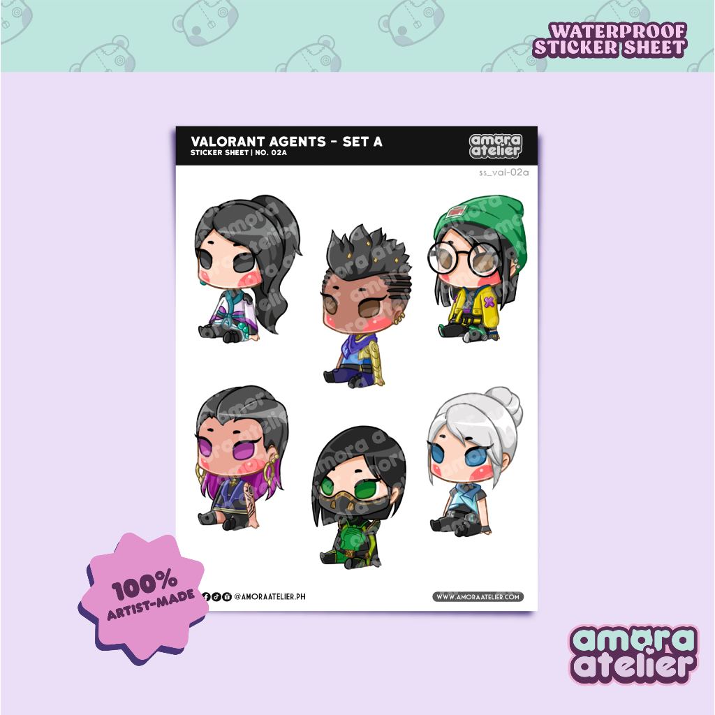 Sticker Sheet | Valorant Agents No. 2 Set A | Fan Art by Amora Atelier ...