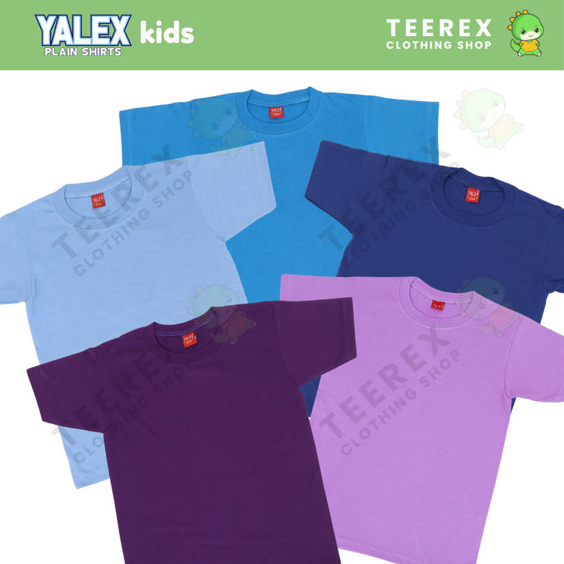 YALEX KIDS PLAIN T-SHIRT (Royal Blue, Aqua Blue, Light Blue, Lilac ...