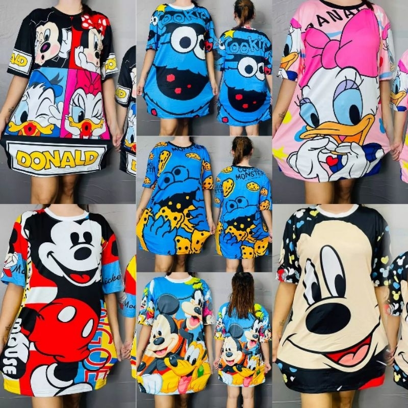 Mickey and Minnie Mouse Oversized Shirt Dress Plus Size Character Elmo ...