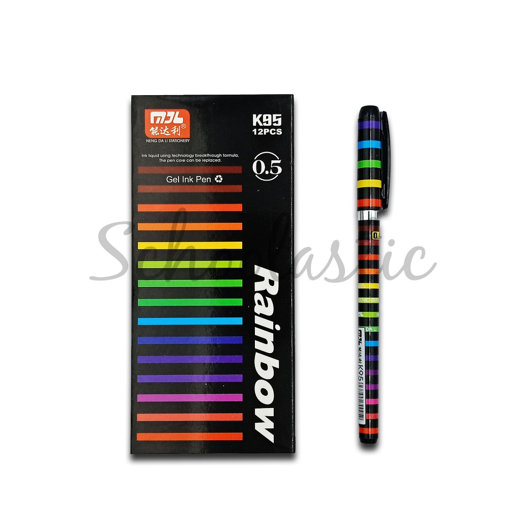 K95 "Rainbow" Gel Pen (12pcs/box) | Shopee Malaysia