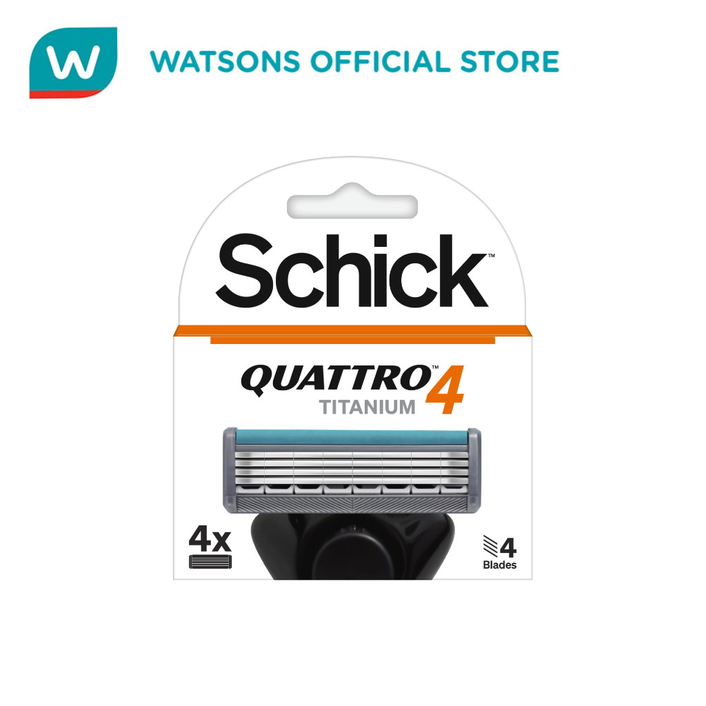SCHICK Quattro Titanium Razor Blade Refills For Men - 4 Count | Shopee ...