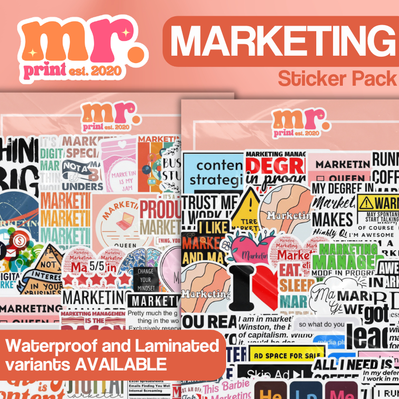 MARKETING MANAGEMENT | WATERPROOF STICKERS | Shopee Malaysia