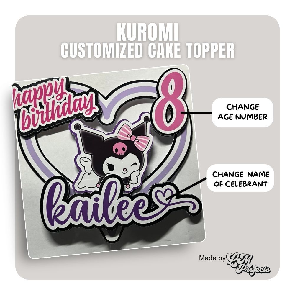 Kuromi Themed Cake Topper Customized Made to order SHIP in 2 days ...