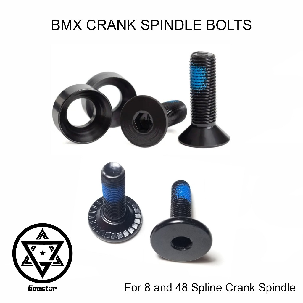 BMX Crank Spindle Bolt Screw for 8 spline and 48 spline crank spindle ...