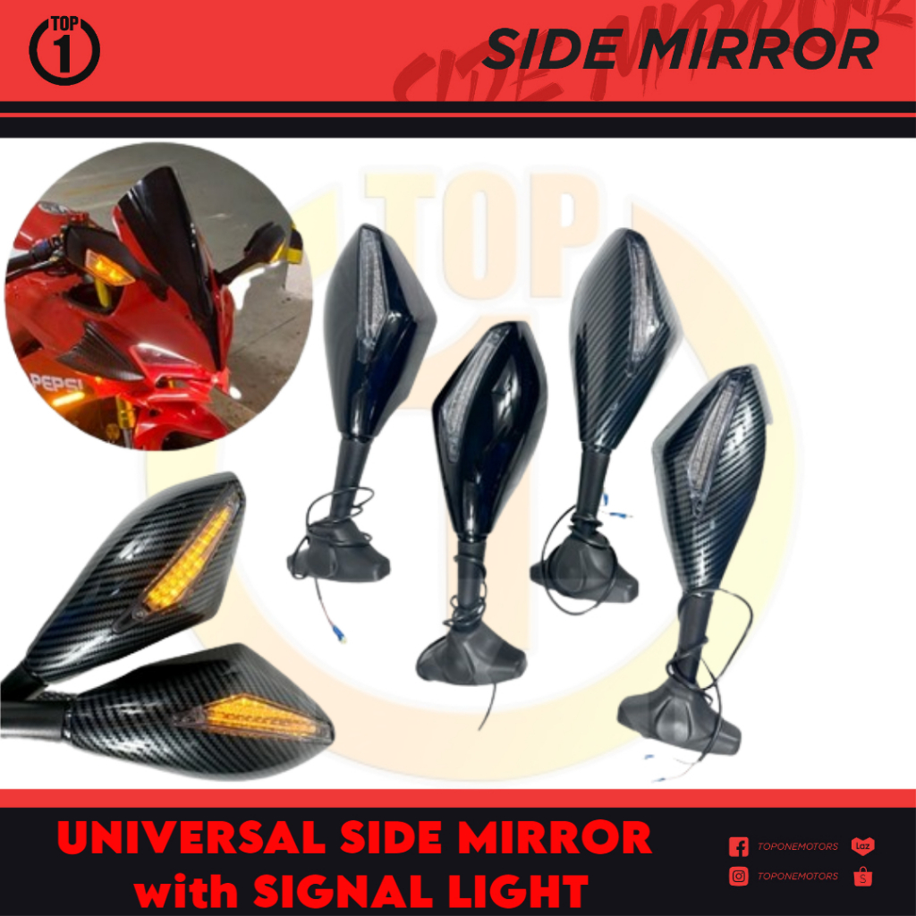 TOP1 Racing Side Mirror with Signal Light High Quality Universal (Nmax ...