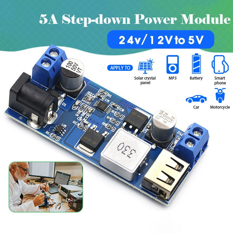 24V/12V to 5V Buck Converter USB Mobile Phone DC-DC Step-down Module HW-688 LM2596S | Shopee ...