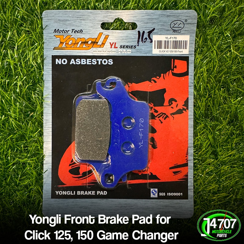 Yongli Front Brake Pad for Click 125, 150 Game Changer (YL-F170 ...