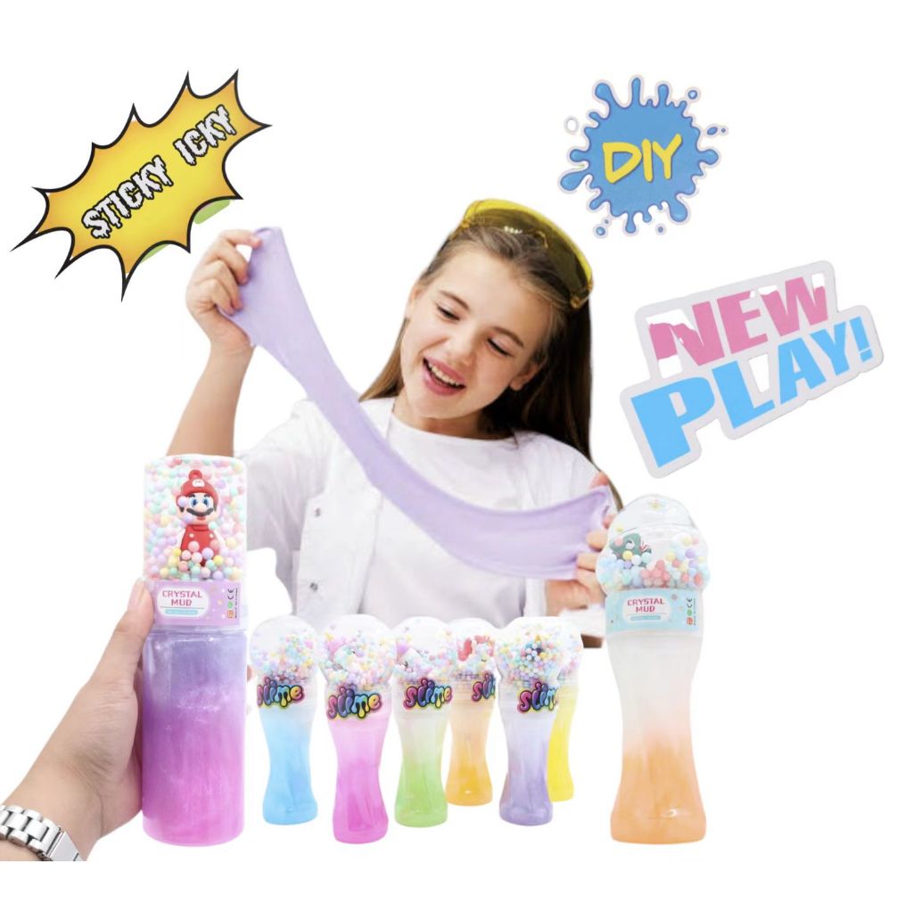 Best Store Cartoon Ice cream crystal slime toys for kids | Shopee Malaysia