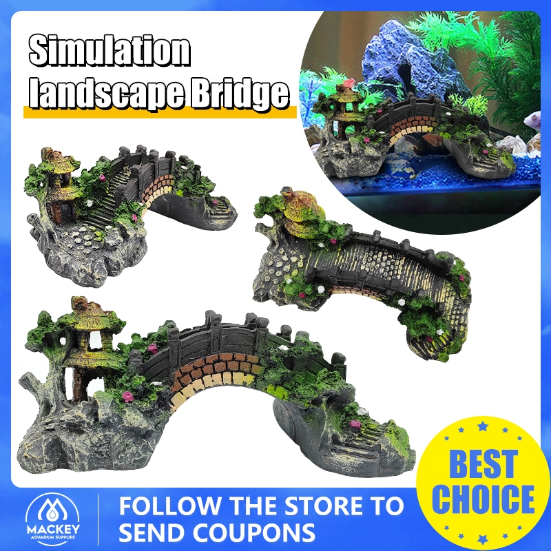 Aquarium Decorations Aquarium Tank 5 Gallon Fish Tank Decoration Bridge ...