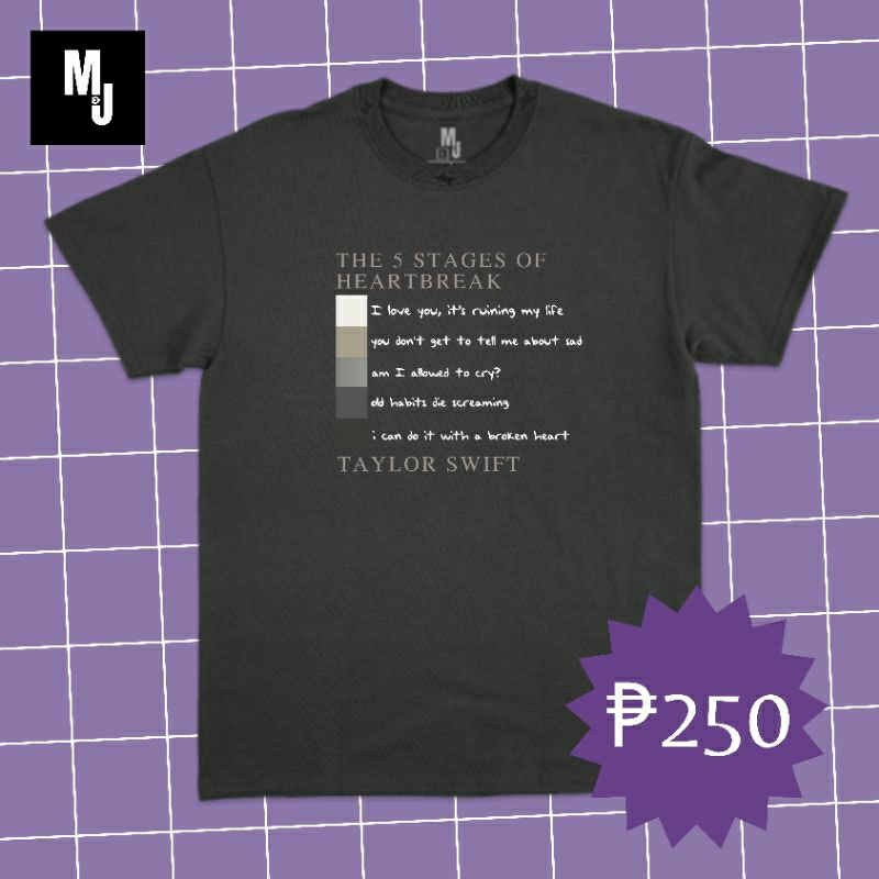 Taylor Swift TTPD The 5 Stages of Heartbreak Minimalist T-shirt (unisex ...